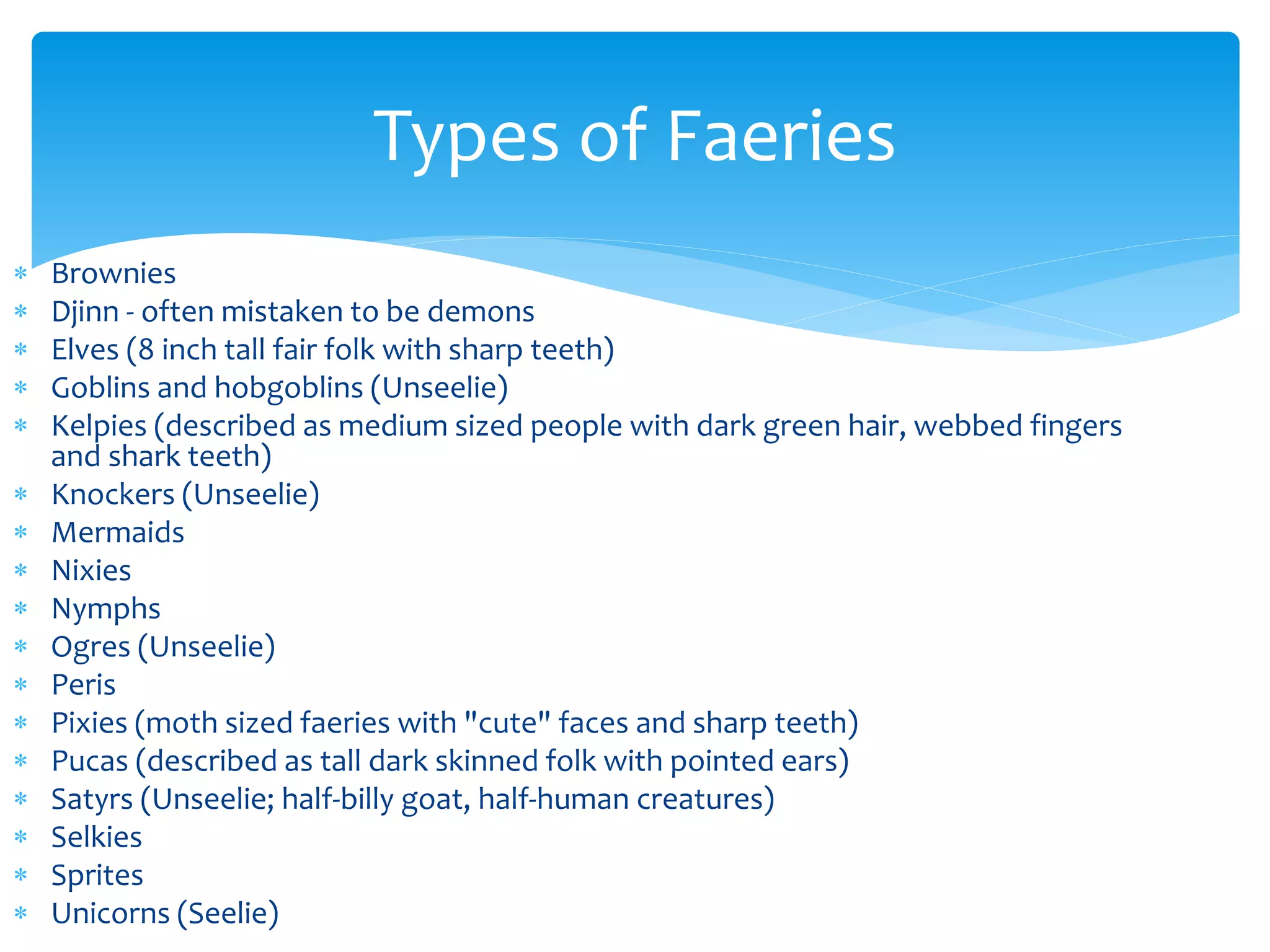 Actual faerie powerpoint | PPTX