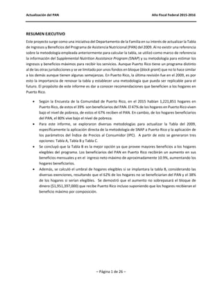 Actualizacion de las Tablas del Pan, 2016 | PDF