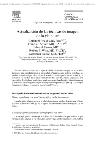 Actualizacion de tecnicas de imagen de la via biliar | PDF