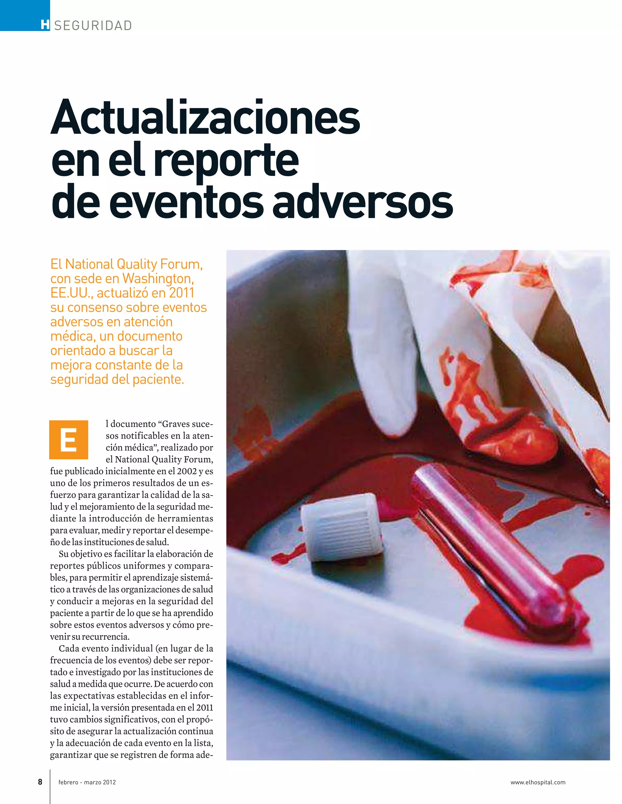 Actualizaciones en el reporte de eventos adversos | PDF