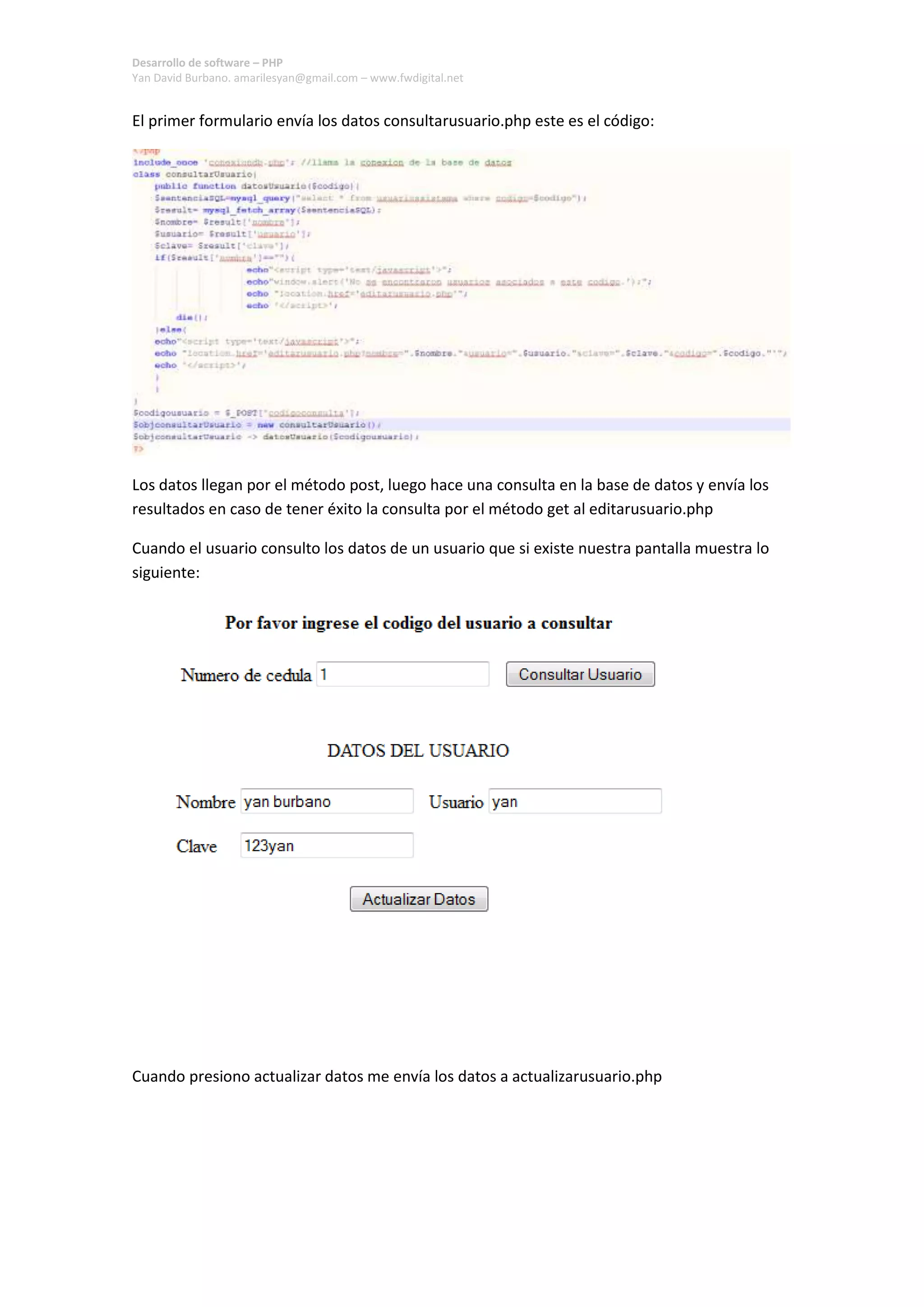 Actualizar datos de una tabla. MYSQL y PHP | DOCX