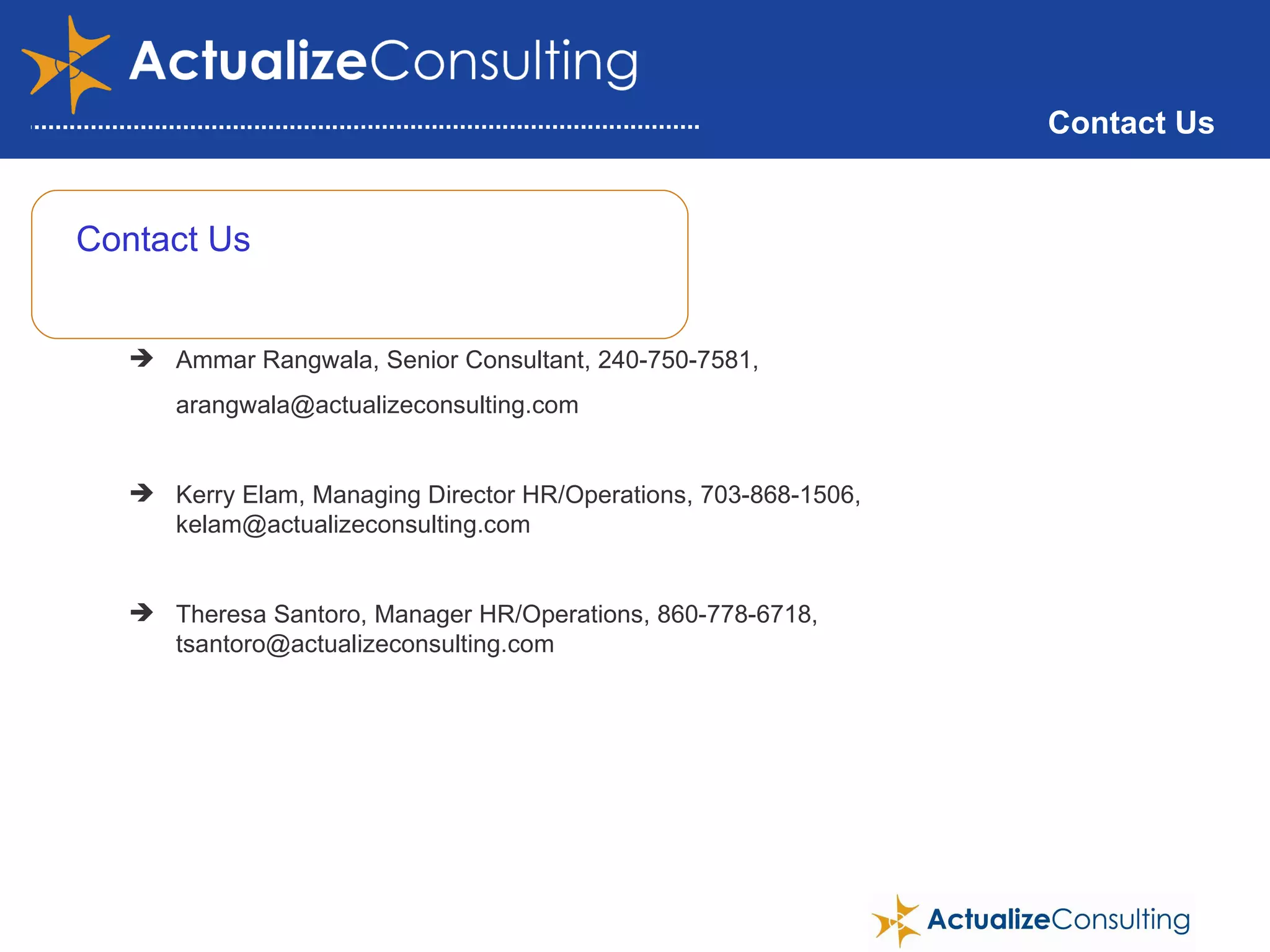 Actualize Consulting Overview | PPT