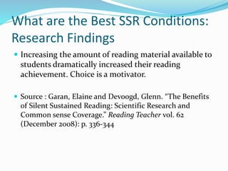 The Power of Silent Sustained Reading | PPTX