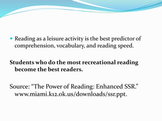 The Power of Silent Sustained Reading | PPTX