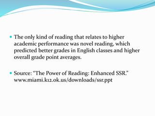 The Power of Silent Sustained Reading | PPTX