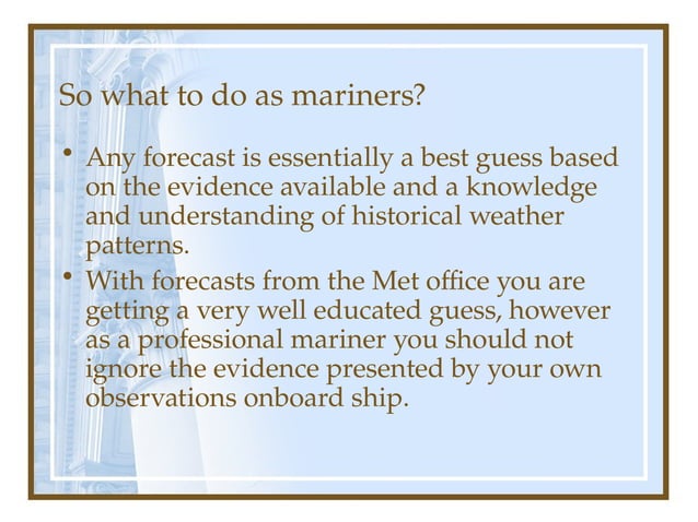 Actual Weather Forecasting Meteorology Lecture Ppt