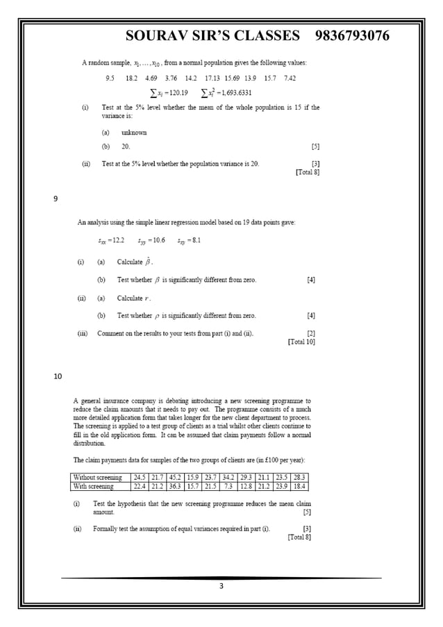ACTUARIAL SCIENCE | MODEL TEST EXAM III NOTES SOLUTIONS STUDY MATERIAL ...