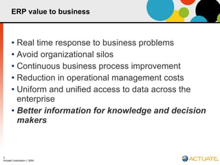Enterprise Reporting for ERP Systems | PPT
