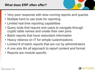 Enterprise Reporting for ERP Systems | PPT