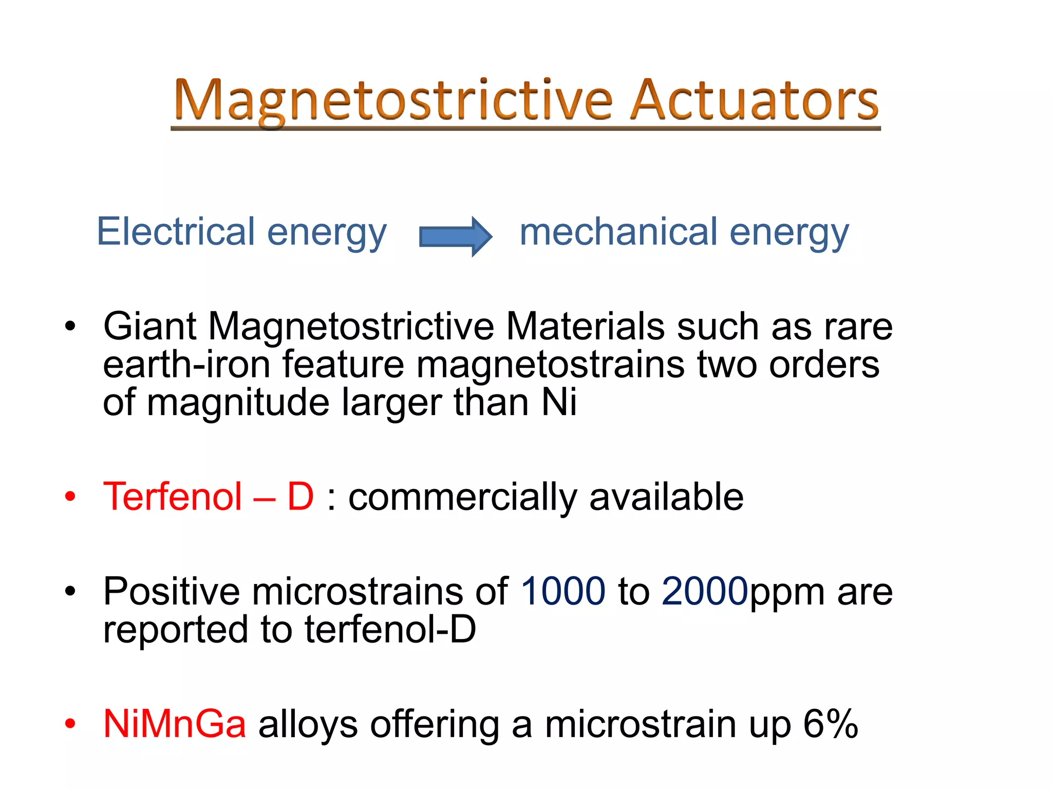 Actuators in smart materials | PPTX