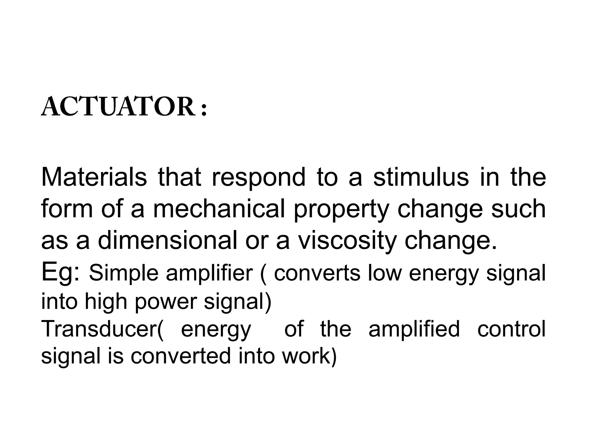 Actuators in smart materials | PPTX