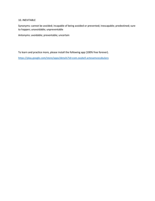 Act Vocab Practice | PDF