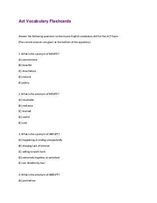 Act Vocabulary Flashcards
