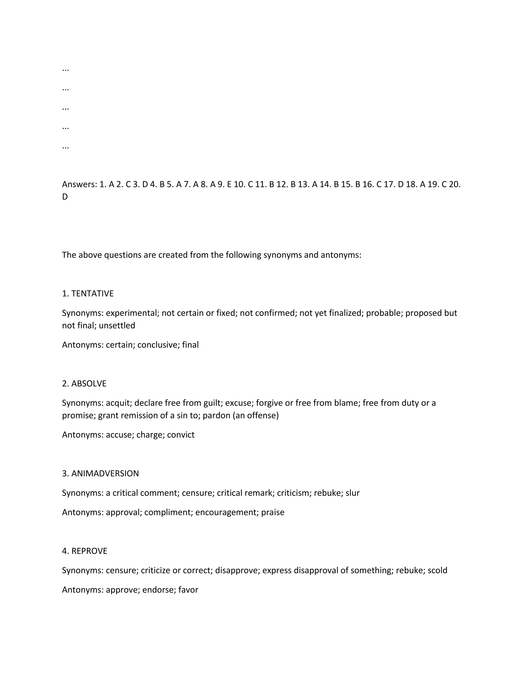 Act Vocabulary Words 2023 | PDF