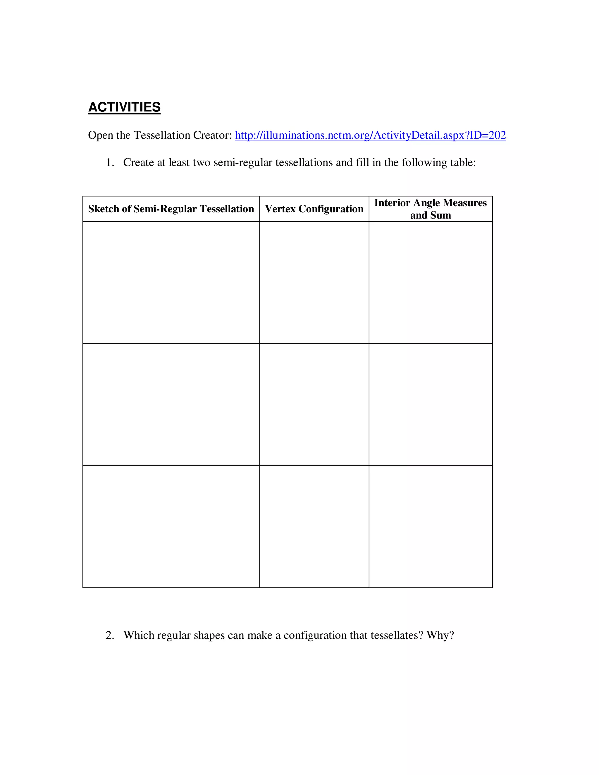 Actv regular tessellations | PDF