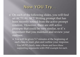 ACT Writing Prompts | PDF