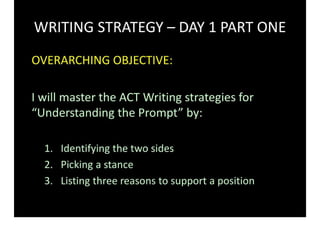 ACT WRITING STRATEGIES | PPT