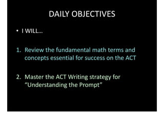 ACT WRITING STRATEGIES | PDF