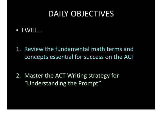 ACT WRITING STRATEGIES | PPT