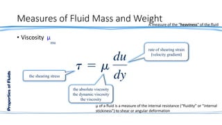 Fluid Mechanics Course - Civil Engineering -Lec 02 | PDF