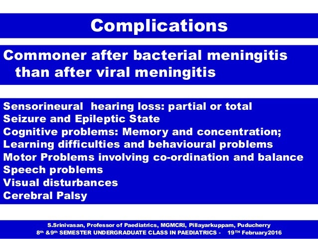 Acute bacterial (Pyogenic) meningitis - Dr. S. Srinivasan, Professor…