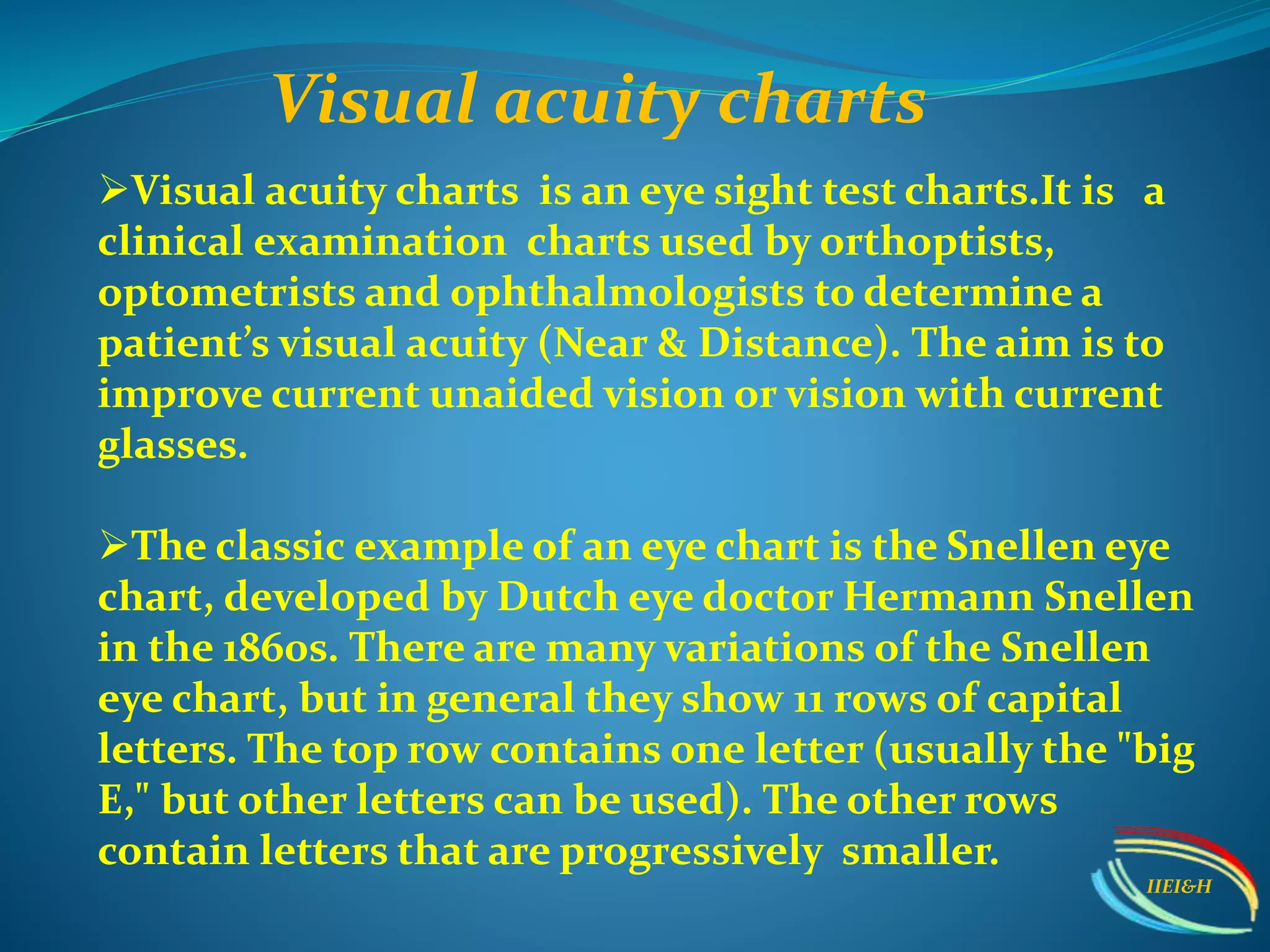 Vision charts/Eye Charts/Acuity charts | PPTX