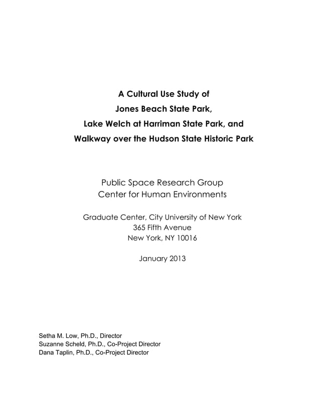 A cultural use study of jones beach state park lake welch walkway over ...