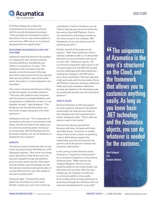 Acumatica case study_kensium_solution | PDF | Cloud Computing | Internet