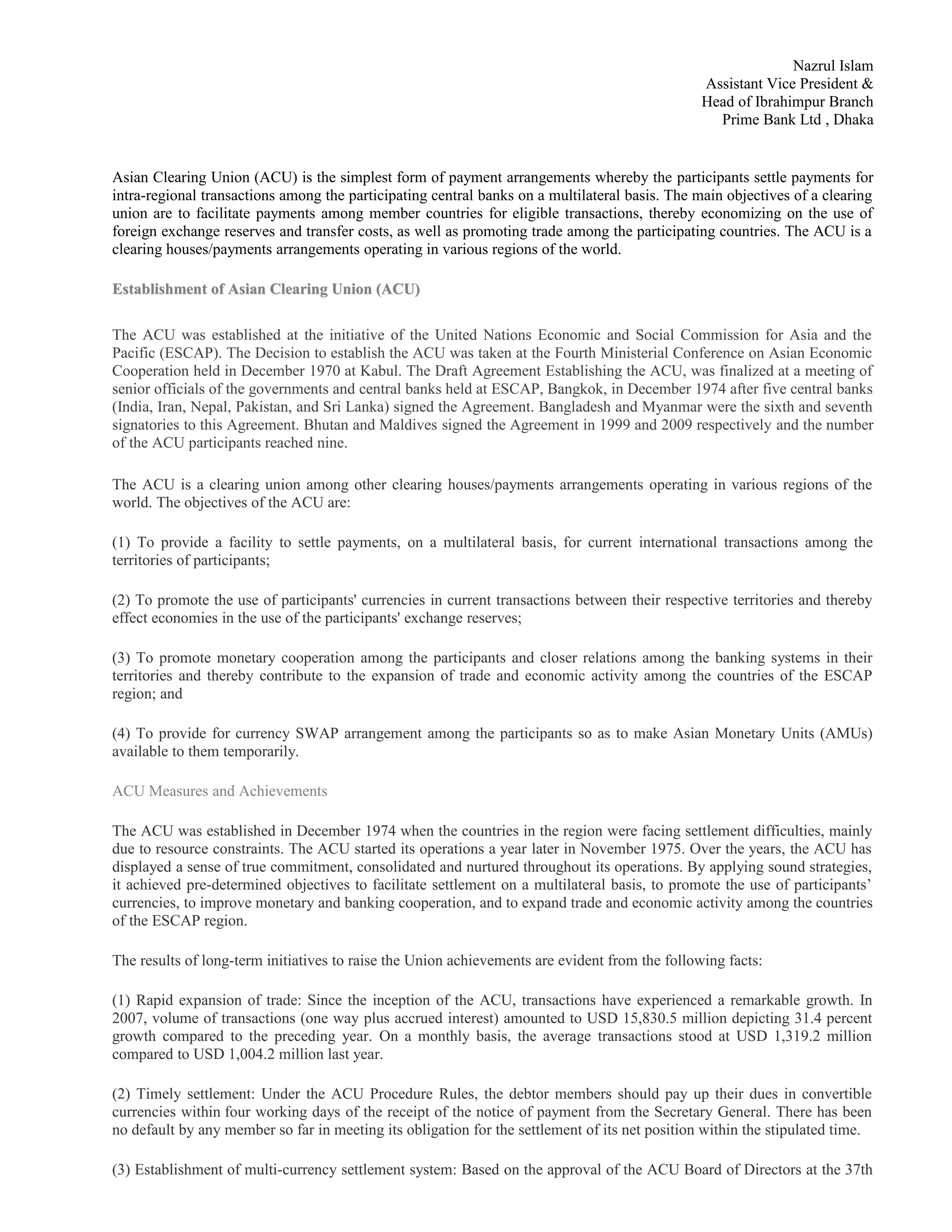 Acu mechanism nazrul | DOC