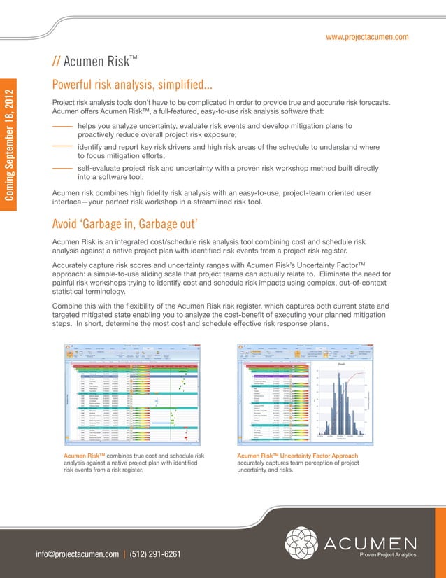 Acumen Risk: Data Sheet | PDF