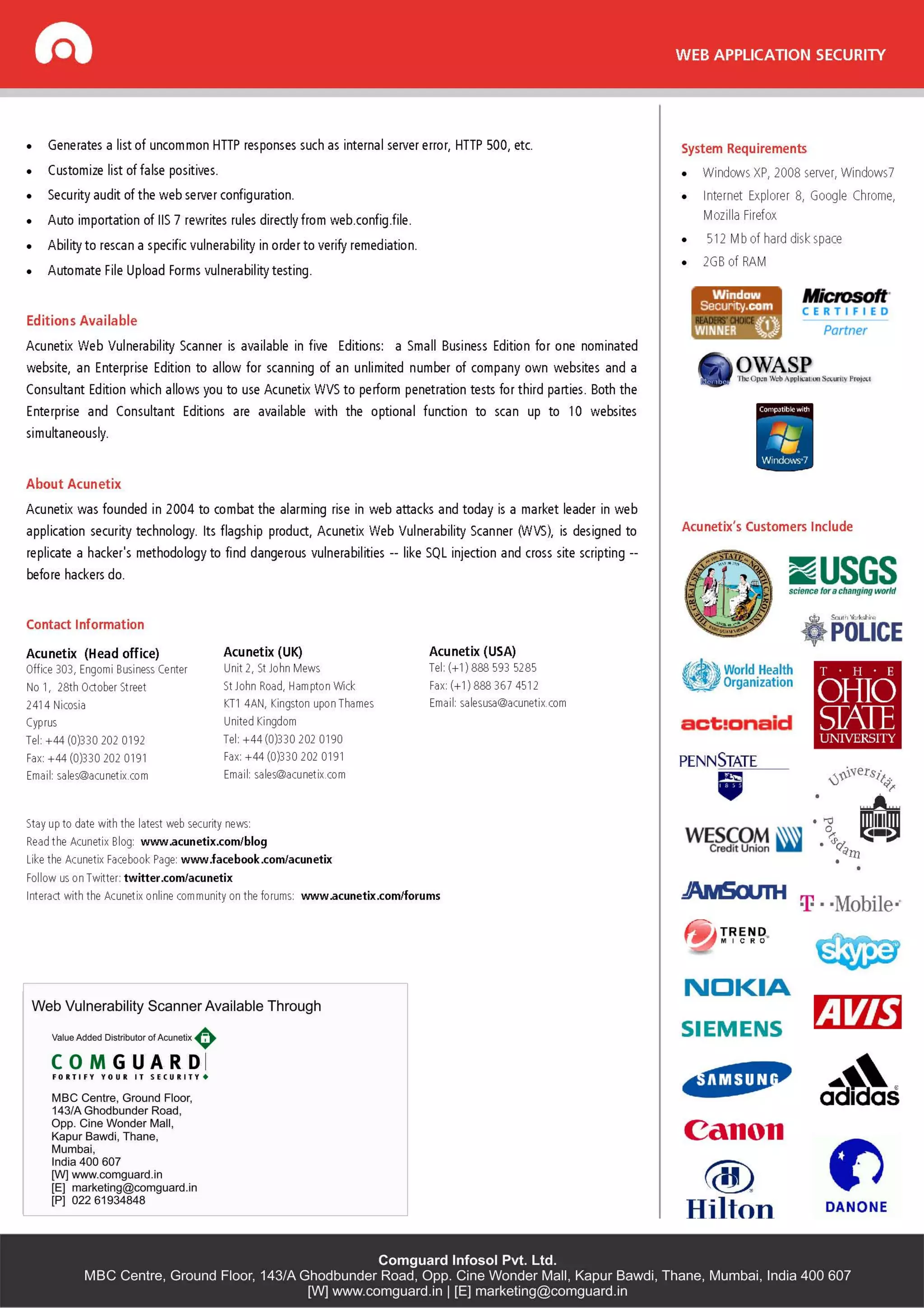 Acunetix - Web Vulnerability Scanner | PDF