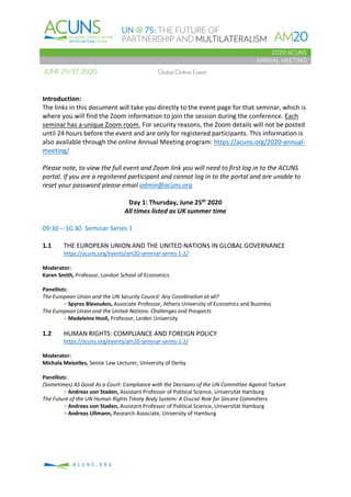 Bashar Malkawi, Acuns am20-seminars-with-links | PDF