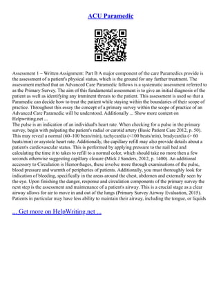 ACU Paramedic | PDF