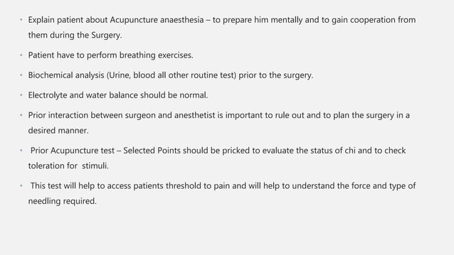 Acupuncture anaesthesia | PPTX