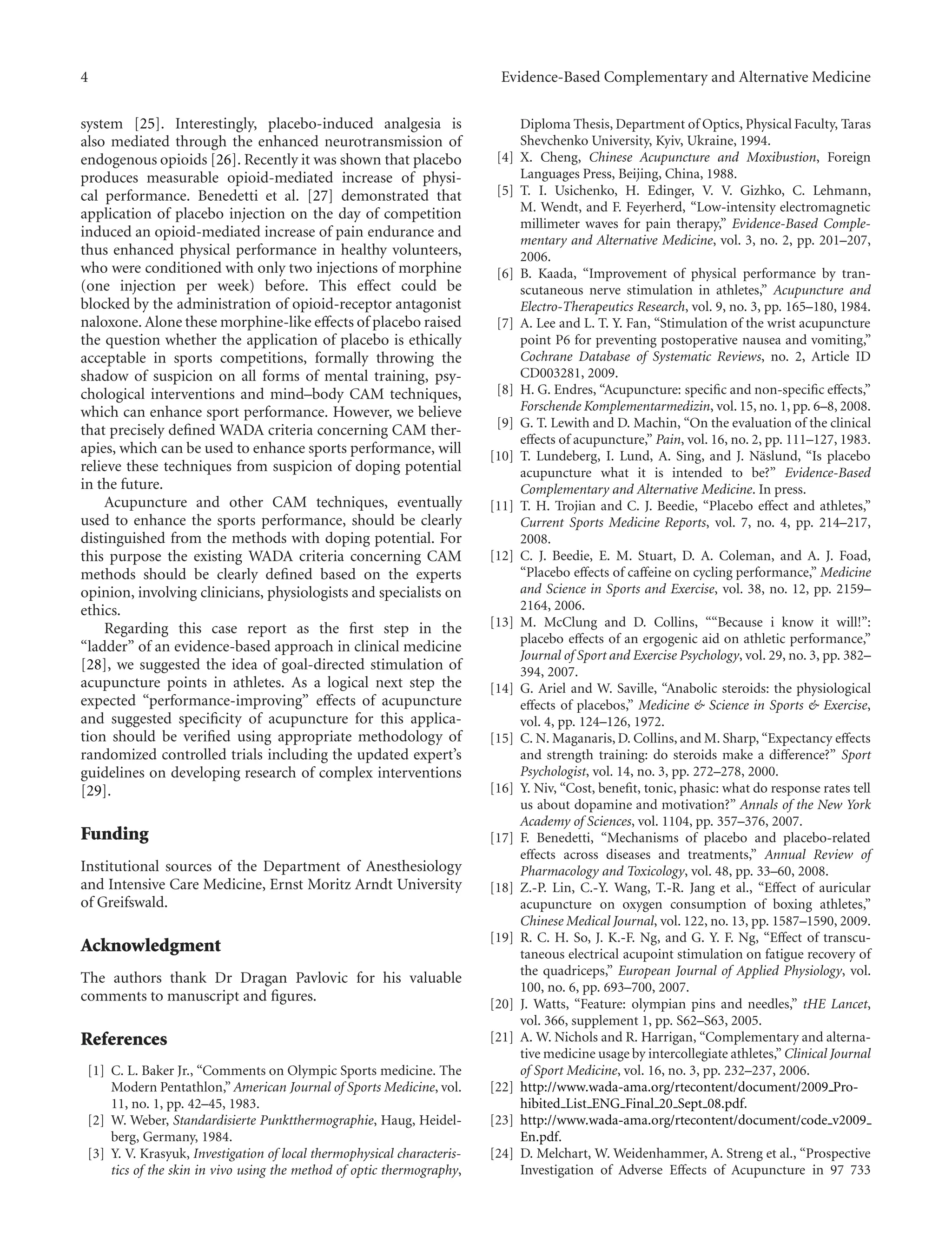 Artigo - Acupuncture and sports | PDF