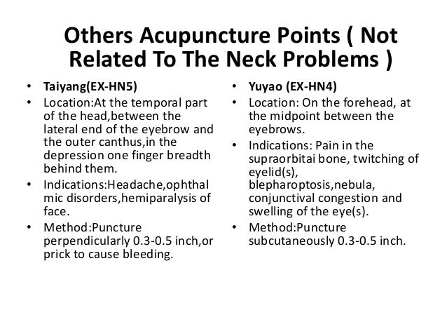 Acupuncture in neck pain