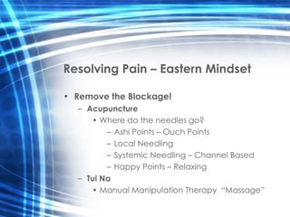 Acupuncture & pain relief | PPT | Herbs and Supplements | Alternative ...