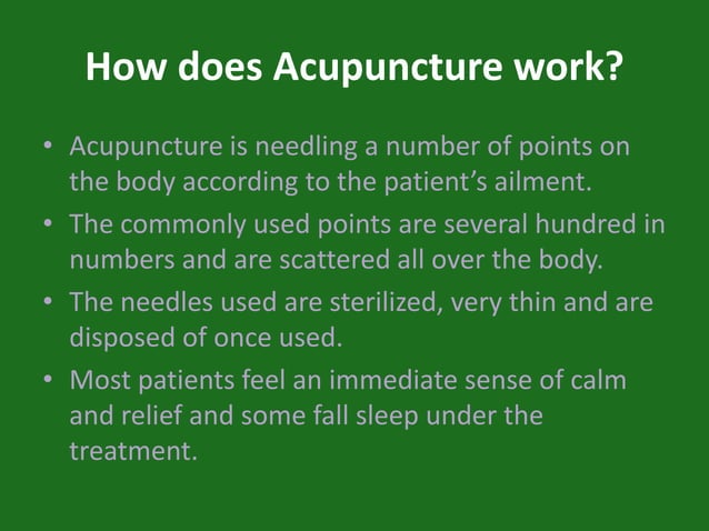 Acupuncture Treatment Ppt