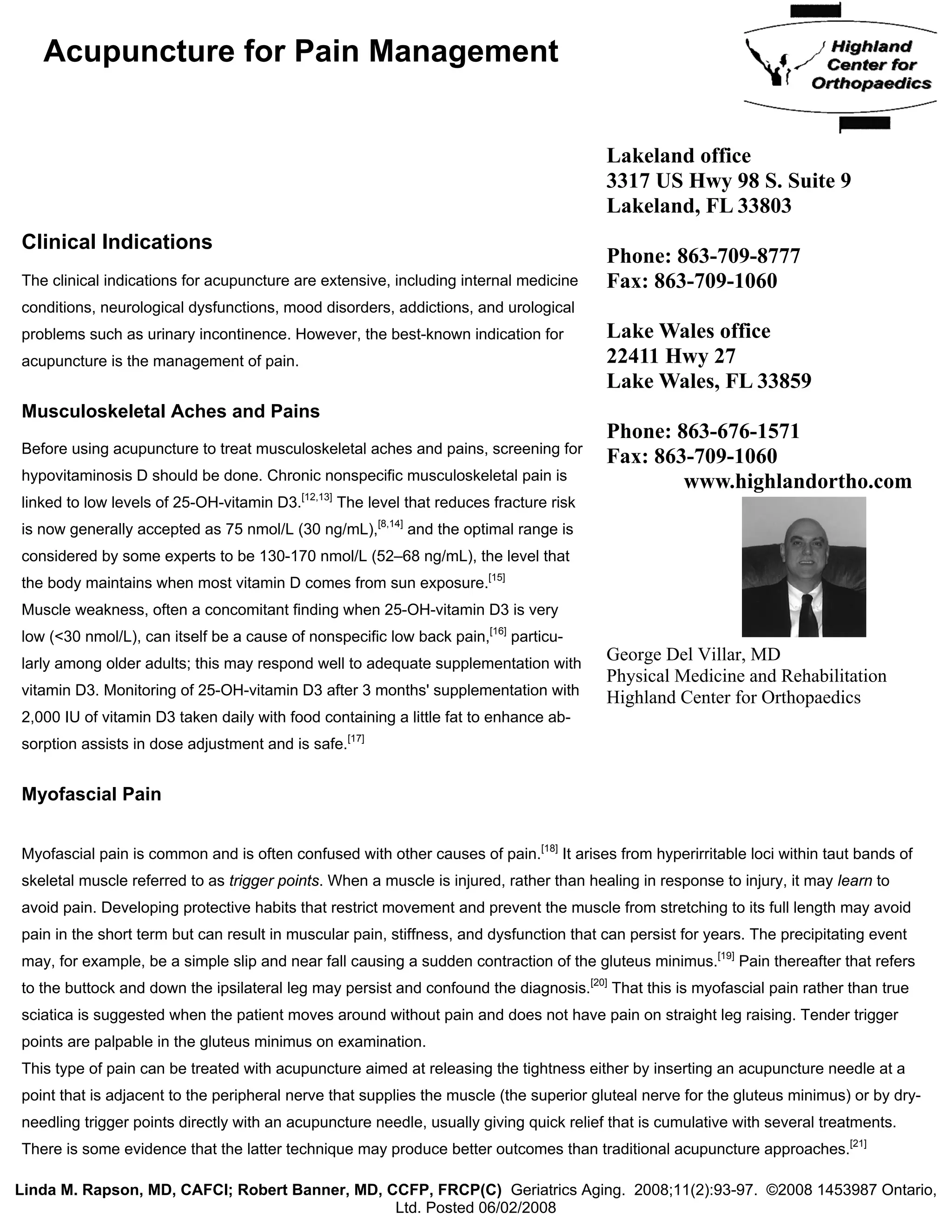 Acupuntura para el manejo del dolor | PDF