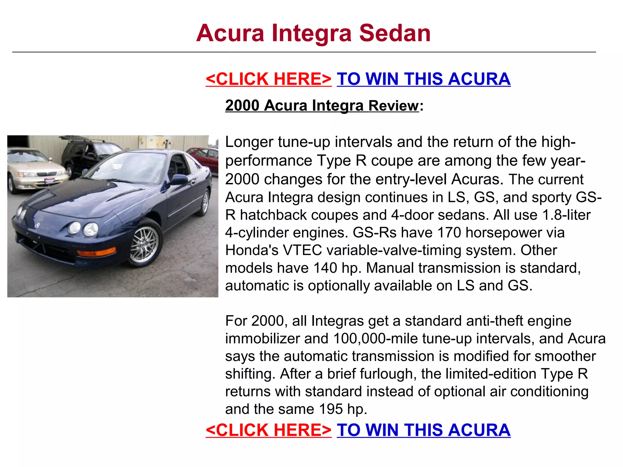 Acura Integra Sedan | PPT