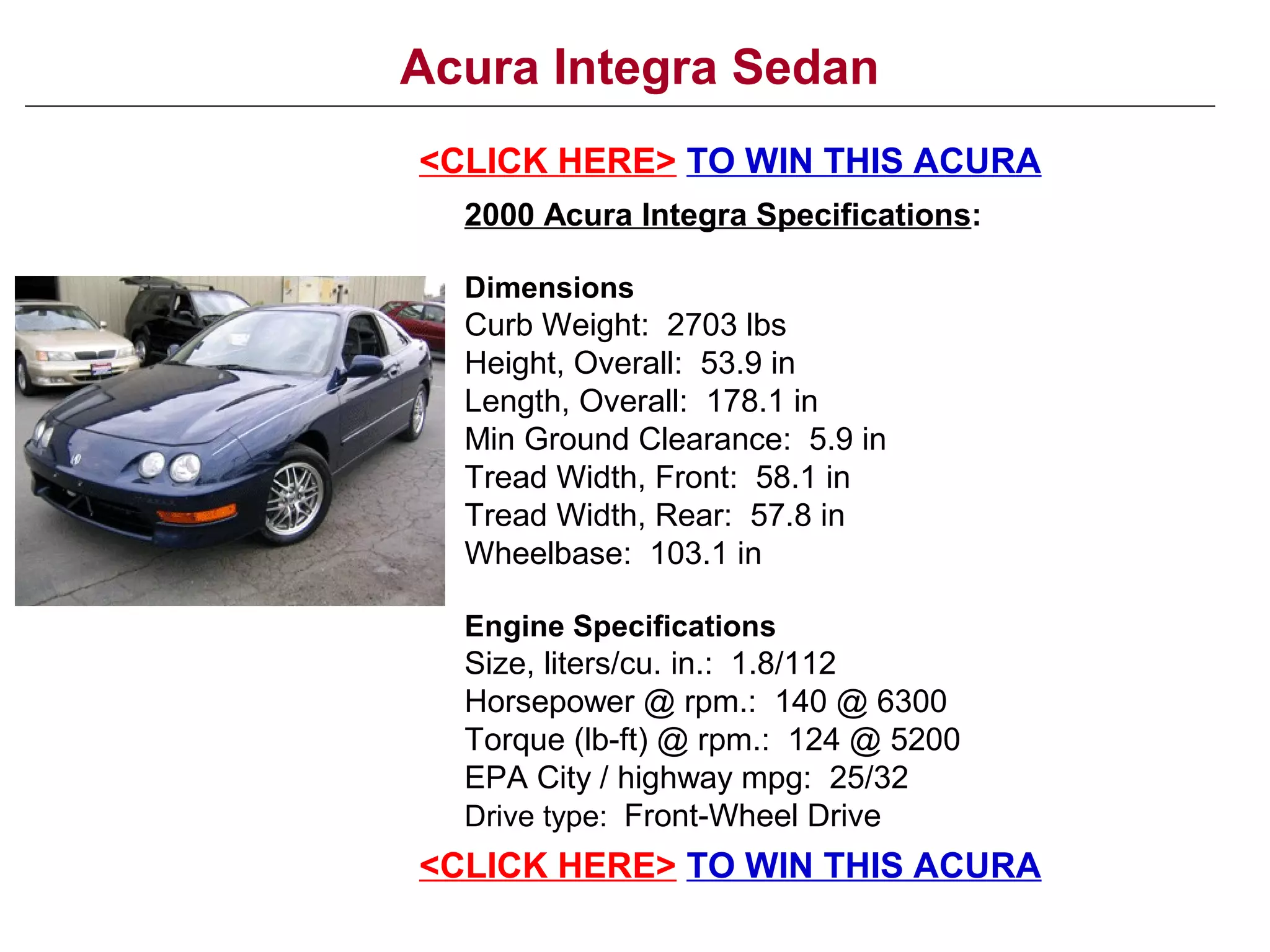 Acura Integra Sedan | PPT
