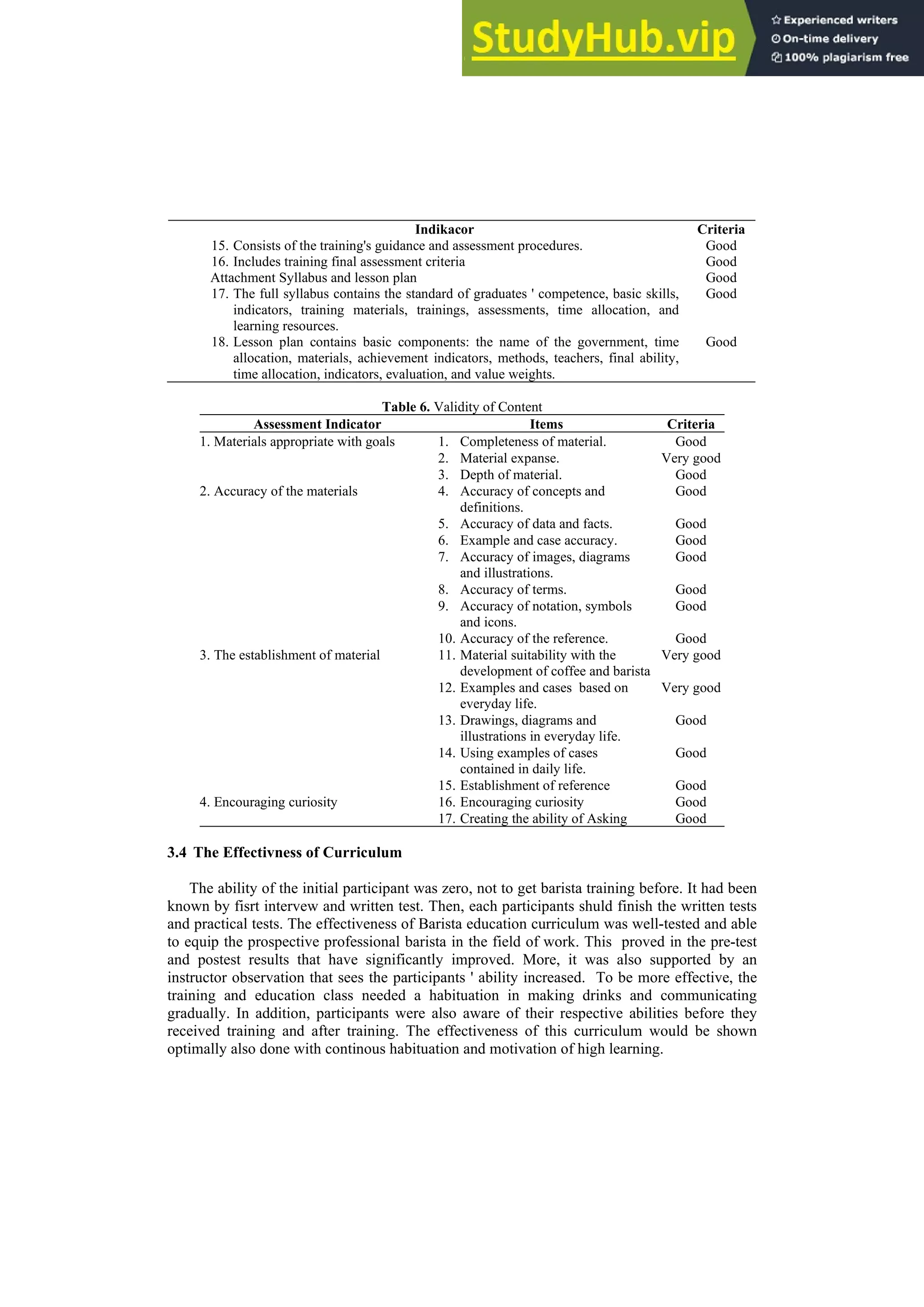 A Curriculum Development Of Coffee Barista Education | PDF