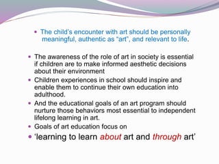 A curriculum framework for art education | PPTX