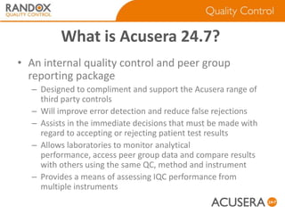 Acusera 24.7 Interlaboratory Data Management | PPTX