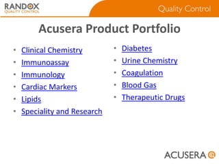 Acusera Third Party Quality Controls for Medical Laboratories | PPTX