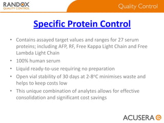 Acusera Third Party Quality Controls for Medical Laboratories | PPTX