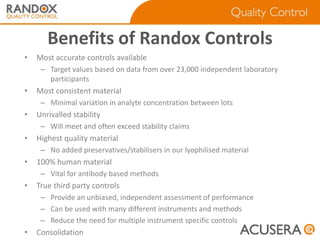 Acusera Third Party Quality Controls for Medical Laboratories | PPTX