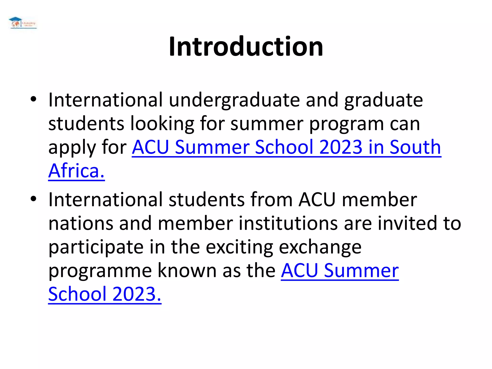 ACU Summer School 2023 in South Africa.pptx