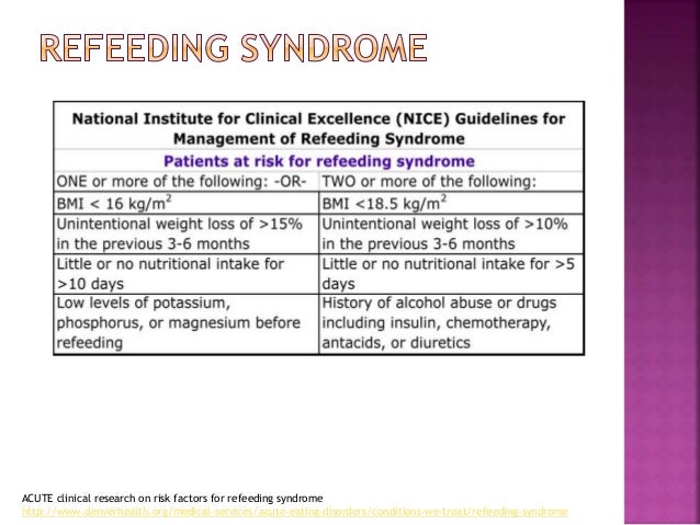 ACUTE care for eating disorders