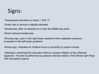 ACUTE APPENDICITIS | PPTX | Digestive Disorders | Diseases and Conditions